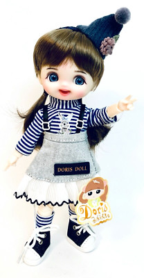 Doris Doll 1/8 Brown Hair Blue Eyes 9" BJD Girl Doll Fullset In ...