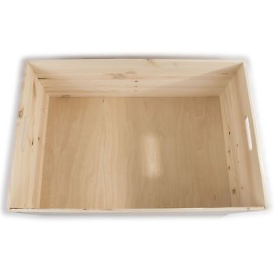 Extra Large Trunk Wooden Storage Toy Box Open Non-lidded Crate Craft ...