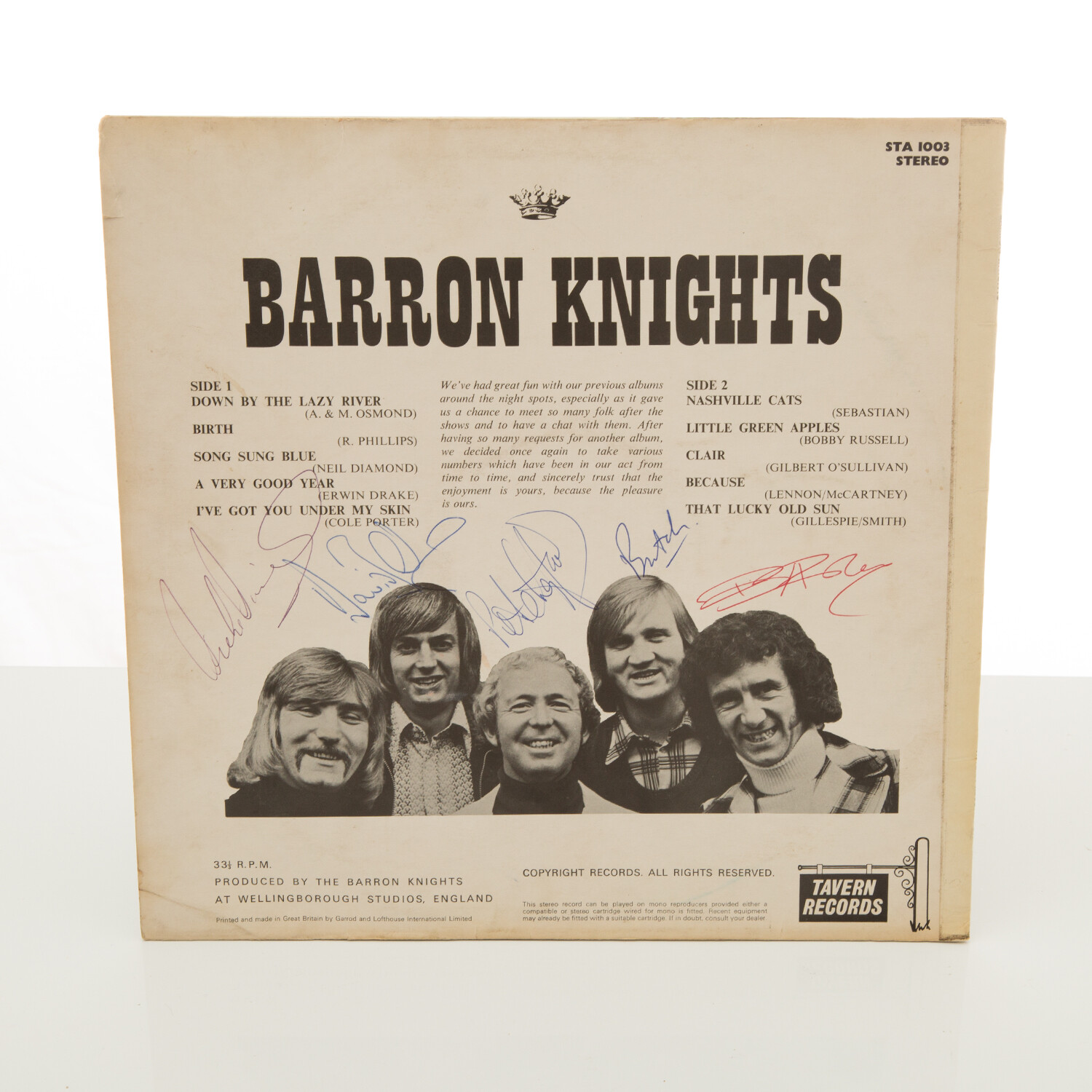 BARRON KNIGHTS Clair Original Authentic Autographs Vinyl Album LP ...