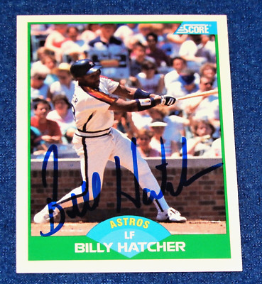 Billy Hatcher - signed 1989 Score card #61 -Autographed 🚀 Houston ...