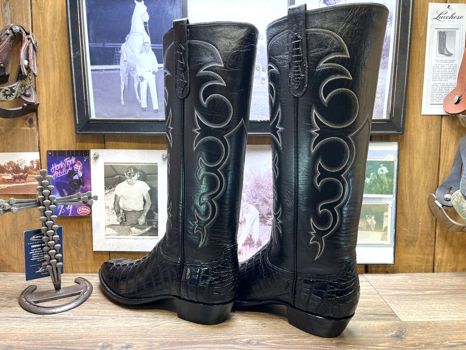 AMMONS EXOTIC ALLIGATOR TAIL STOVEPIPE SHAFT 12B MENS COWBOY BOOTS | eBay