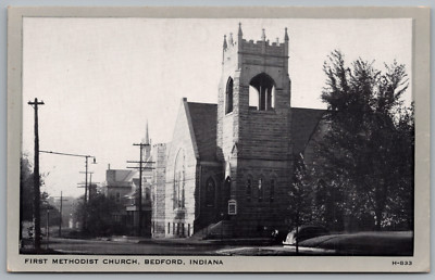 Postcard First Methodist Church Bedford Indiana *A3486 | eBay