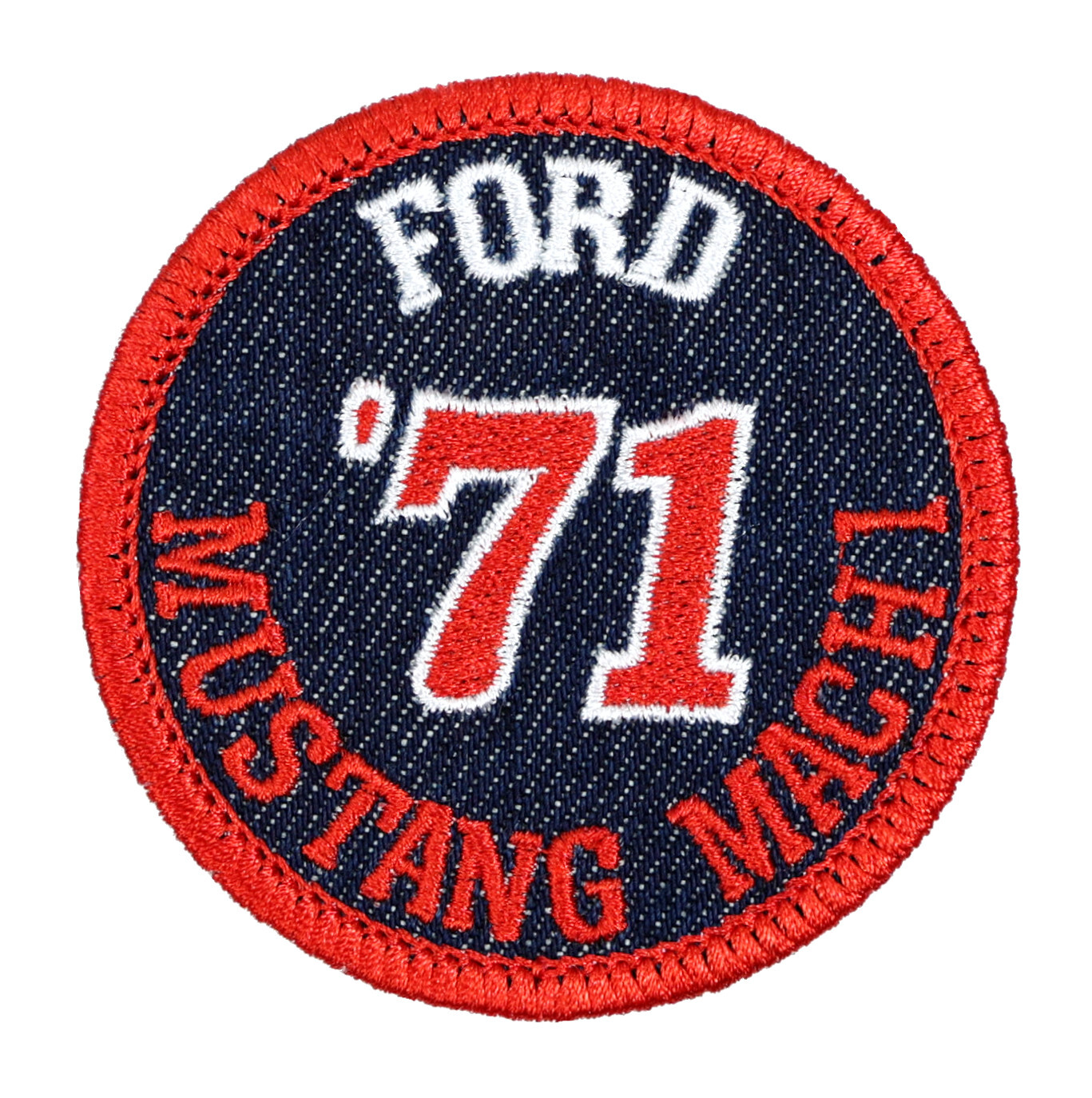 1971 Ford Mustang Mach 1 Embroidered Patch Black/Red Iron-On Sew-On Hat ...