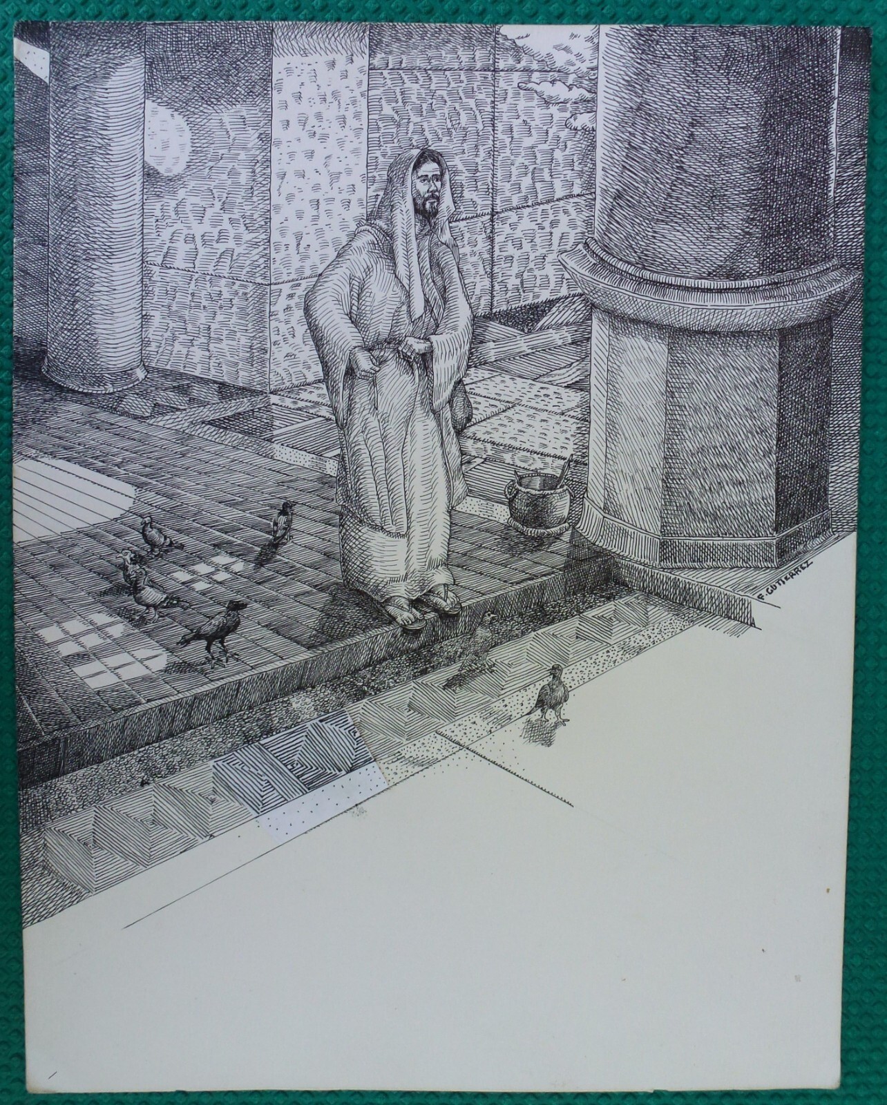 Original Chicano Art Frank Gutierrez Ink Sketch Painting " Behold The ...