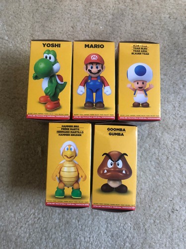 Super Mario Bros. Yoshi Hammer Bro Blue Toad Goomba 2.5" Figures Jakks ...