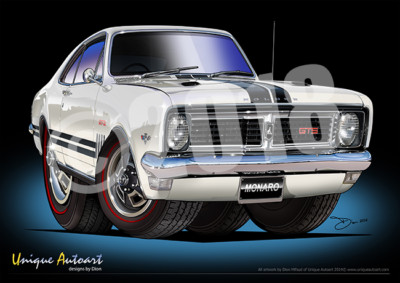 Holden HT GTS Monaro Art Print - Classic HT Monaro Drawings ( 8 Colours ...