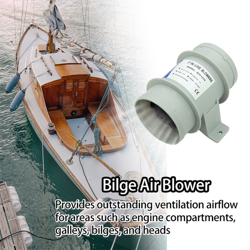 3'' InLine Blower Boat Marine Bilge Blower Cool Fan Marine Cabin ...