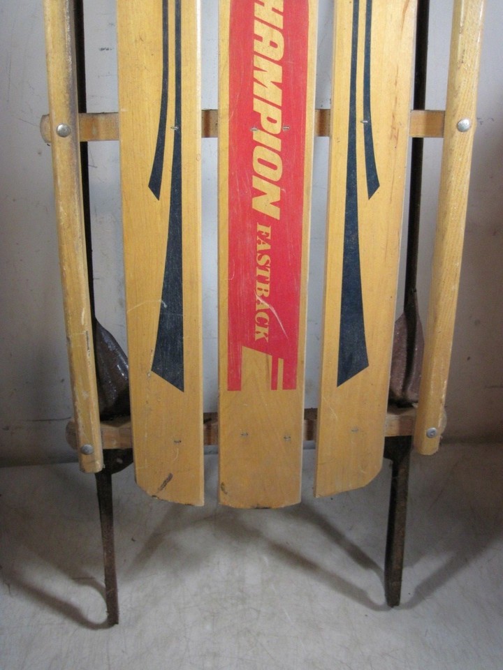 Vintage Paris Mfg Champion Fastback Snow Sled Toboggan Maine USA | eBay
