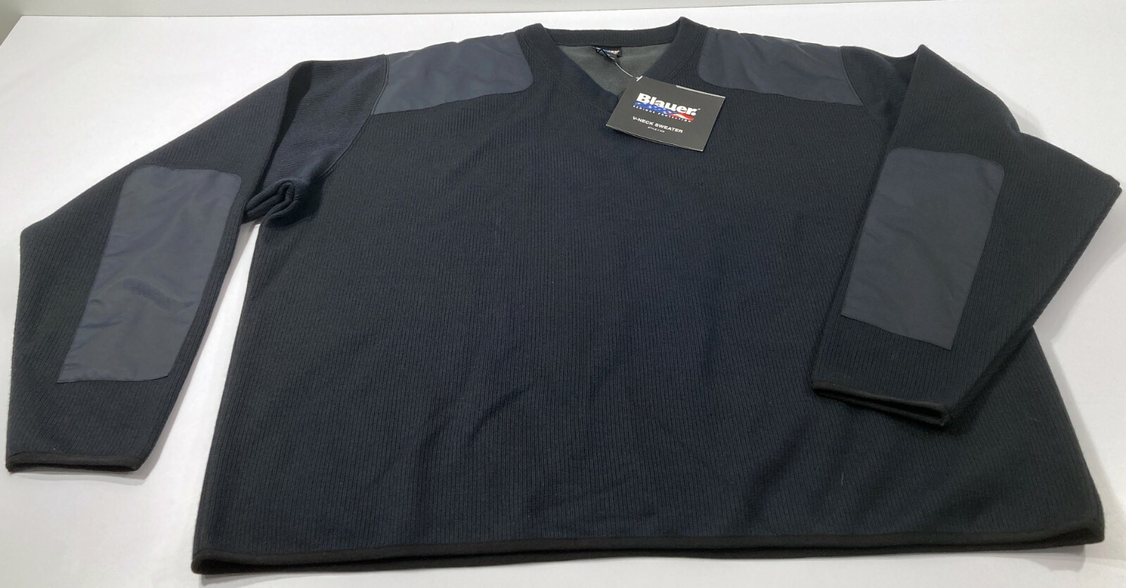 BLAUER 225 V-NECK COMMANDO STYLE FLEECE LINED SWEATER POLICE DARK NAVY ...