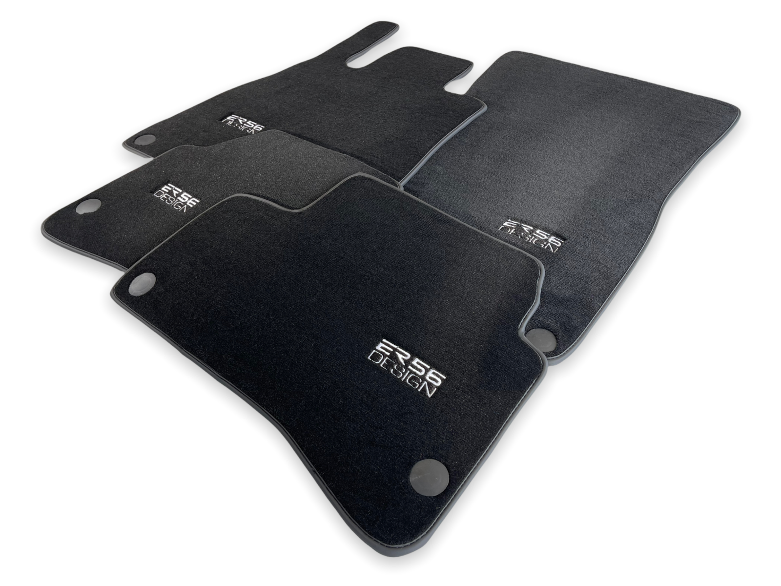 Floor Mats For Mercedes Benz ER56 Design Logo Leather Rounds Models ...
