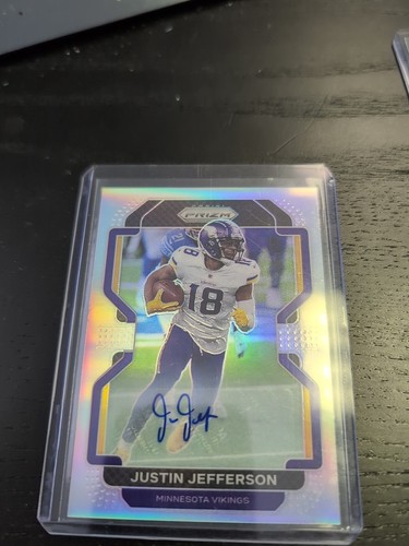 2021 PANINI PRIZM Silver #125 JUSTIN JEFFERSON AUTO Vikings Autograph ...