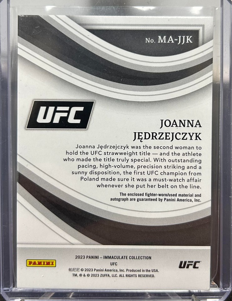 2023 Panini Immaculate UFC Patch Autograph Joanna Jedrzejczyk /99 | eBay