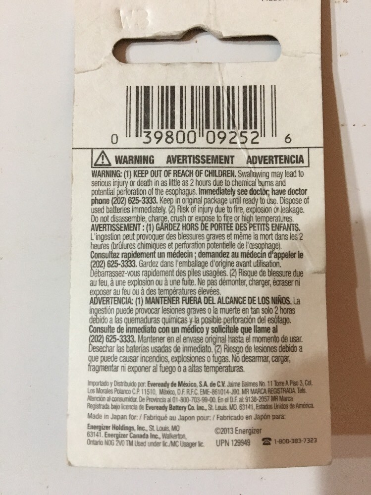 Energizer 2L76 CR1/3N 3v Lithium Photo Battery-Brand New-(See Below ...