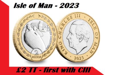 Isle of Man 🇮🇲 coin £2 2023 TT races Charles III CIII Parliament Square ...