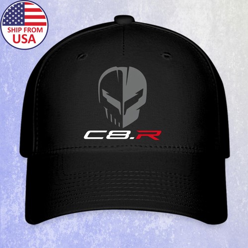 Corvette C8 Skull Racing Car Black Hat Baseball Cap Size S/M-L/XL | eBay