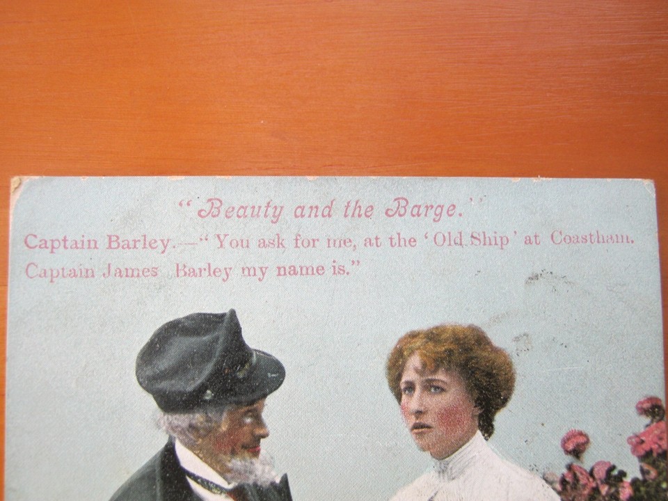 Postcard: Biograph Studio Valentine's Series "Beauty & The Barge" Pre ...