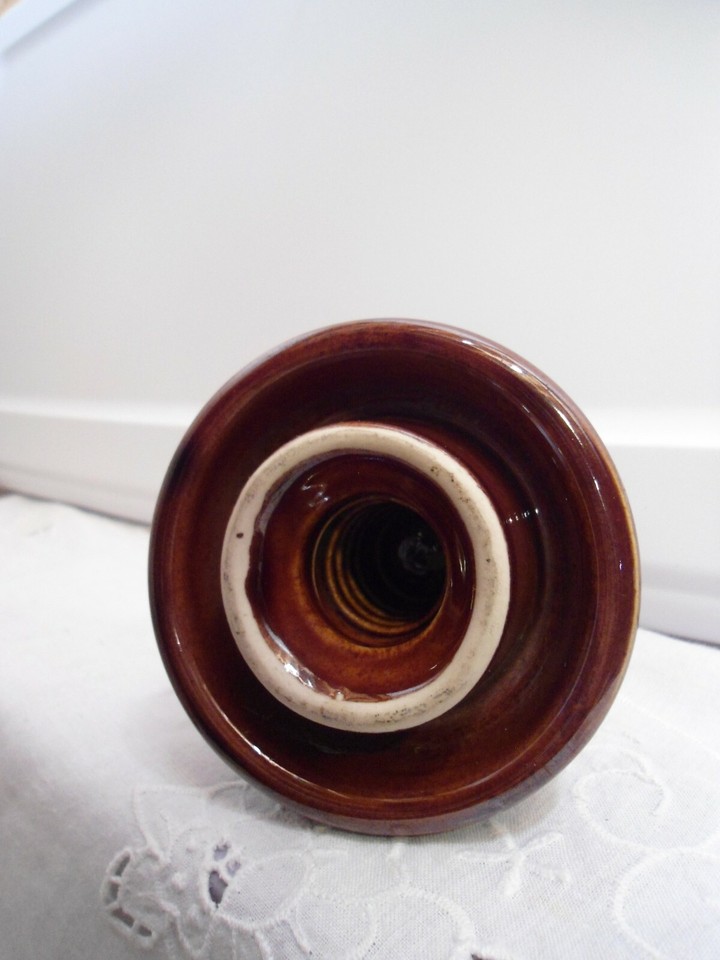 VINTAGE PINCO-2 223 HIGH VOLTAGE INSULATOR ELECTRIC BROWN CERAMIC ...