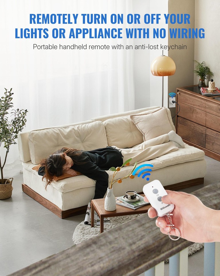 Remote Control Outlet Plug, Wireless Remote On Off Switch for Outlet ...