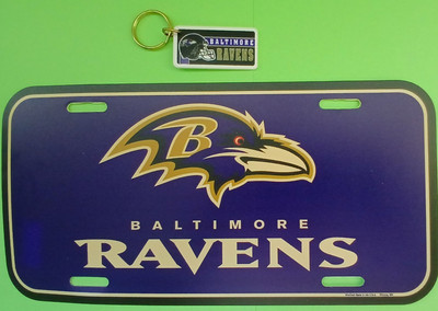 Baltimore Ravens License Plate Tag & Keychain NFL Football * Show Your ...