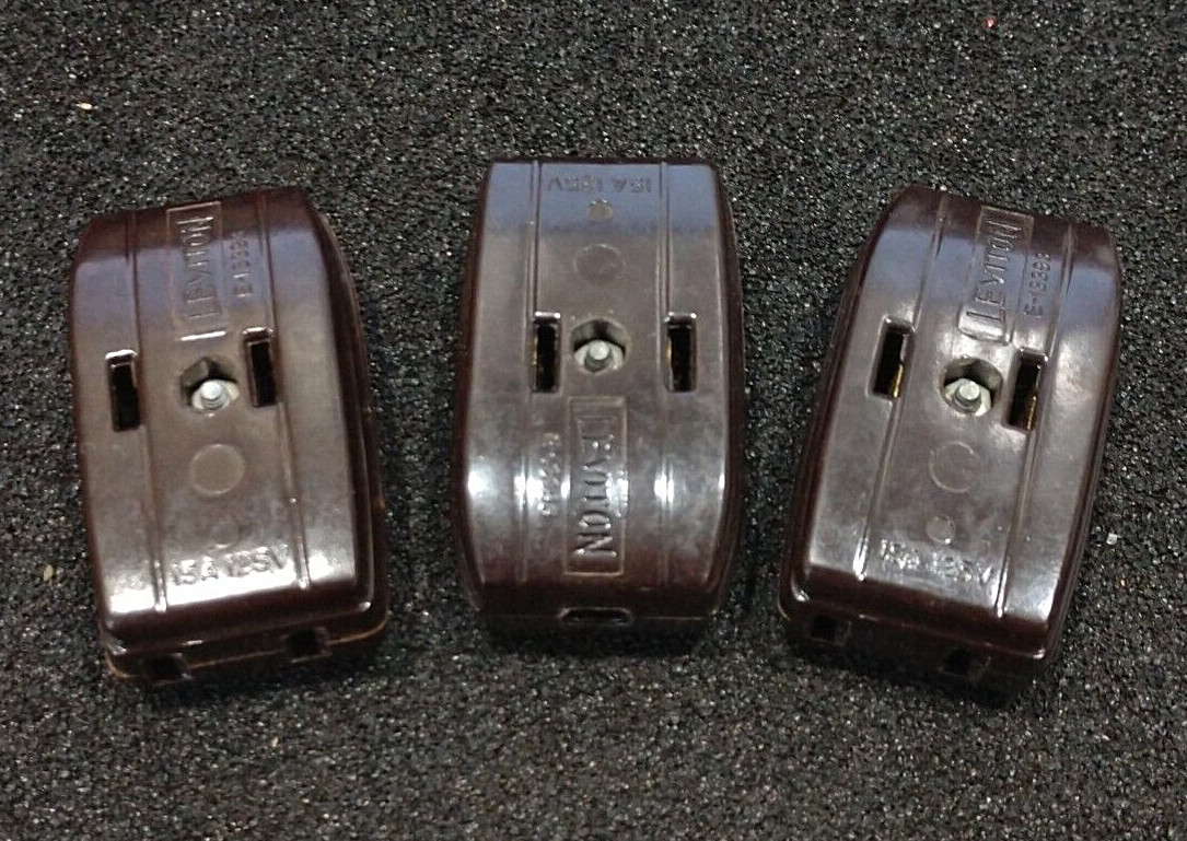LOT OF 3 LEVITON E-13393 VINTAGE BAKELITE 3-WAY RECEPTACLE 15A-125V | eBay