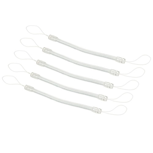 5pcs 5" Plastic Retractable Spring Coil Strap Key Holder Stylus Lanyard ...