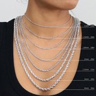 10K White Gold 1.5mm-7mm Diamond Cut Rope Chain Necklace or Bracelet 7 ...