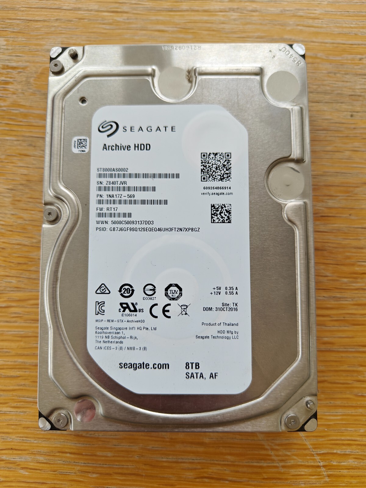 Seagate Archive 8TB ST8000AS0002 Hard Drive 3.5 SATA HDD 100% Surface ...