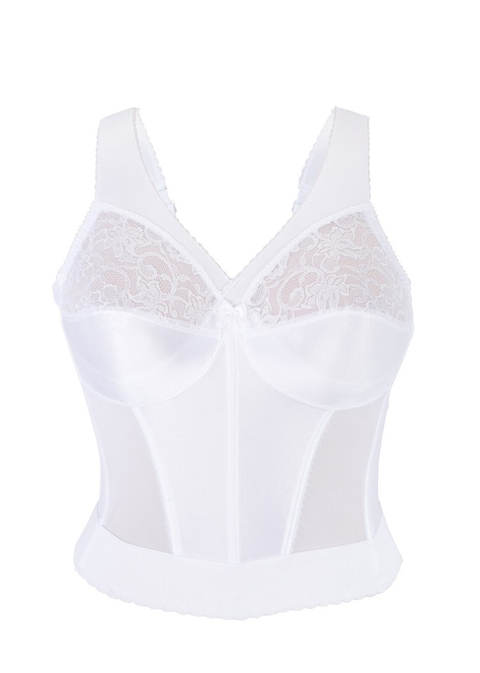 Going Fast! GLAMORISE Magic-Lift White LONG-LINE Bra Wide-Straps LAST ...