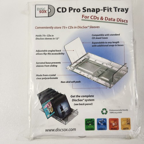 DiscSox CD Pro Snap-Fit Tray Disc Holder Holds 75+ Movies Games Music ...