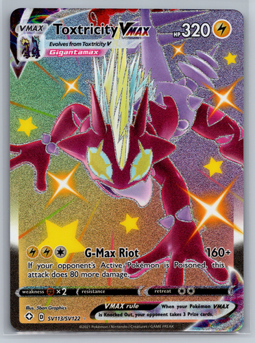 Toxtricity VMAX SV113/SV122 Shining Fates Shiny Vault Pokemon TCG Card ...
