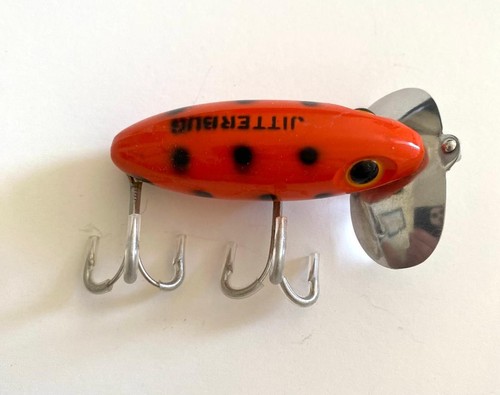 Vintage Fred Arbogast 5/8 Jitterbug Lure - Orange Black Dots - EX | eBay