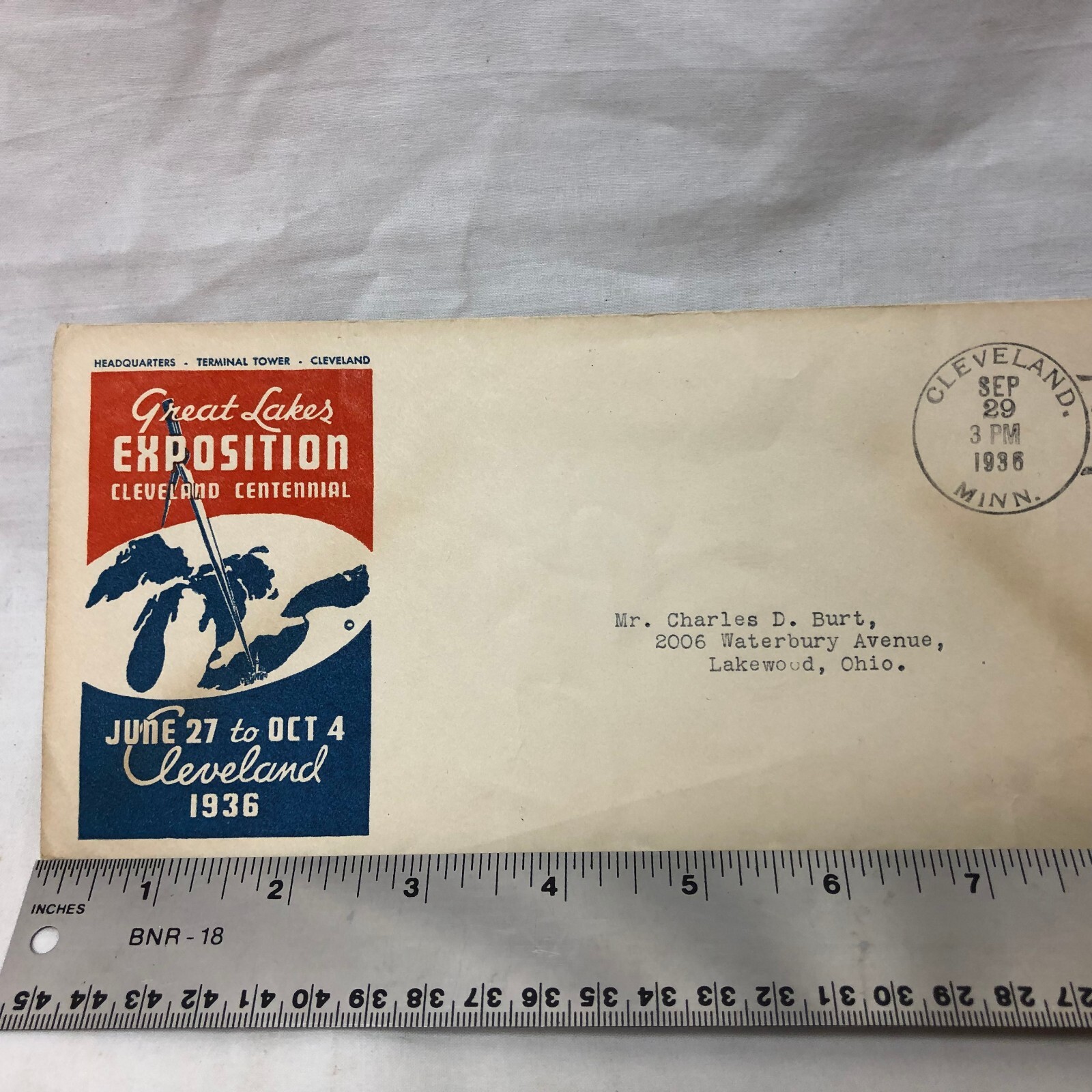 Vintage 1936 Great Lakes Exposition Cleveland Ohio Letter Cover | eBay