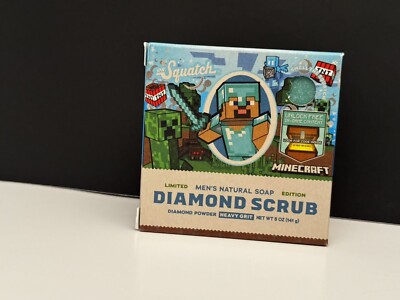 Dr. Squatch x Minecraft Diamond Scrub Bar Soap Limited Edition W/ GAME ...