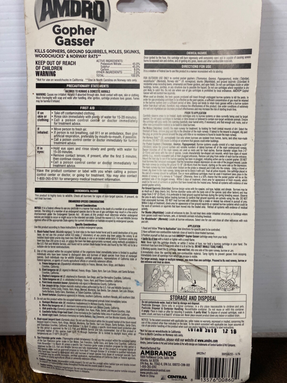 New Gopher Poison Gopher Gasser, (1 Pack) 6 Gassers, 0.75 oz, | eBay