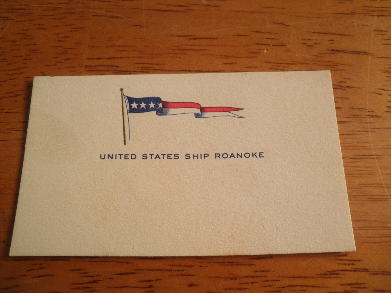 USS Roanoke VINTAGE WWII Stationary cards 1940's table name plate card ...