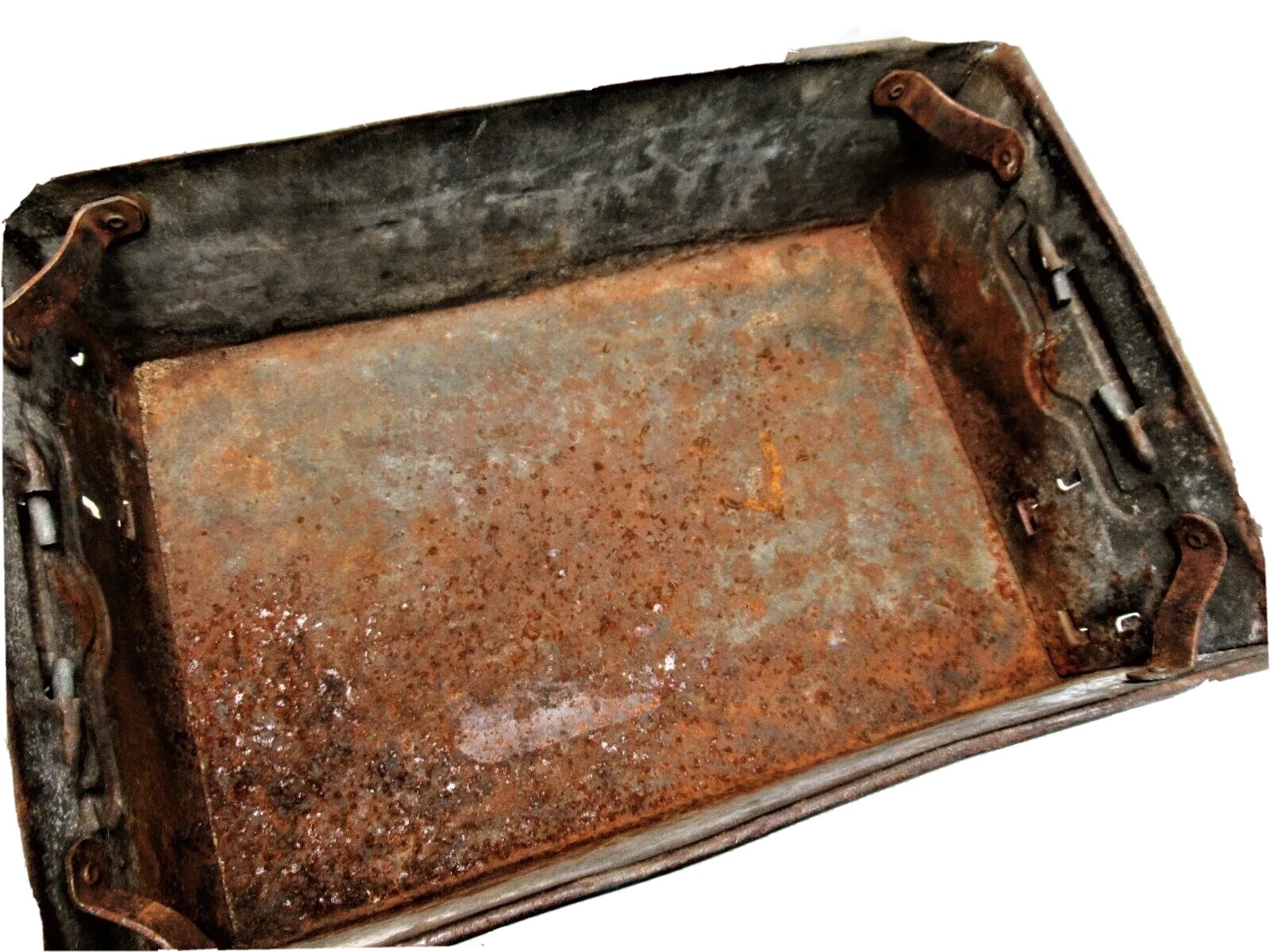 Vintage Industrial Rectangle Galvanised Metal Tote Box Storage Planter ...