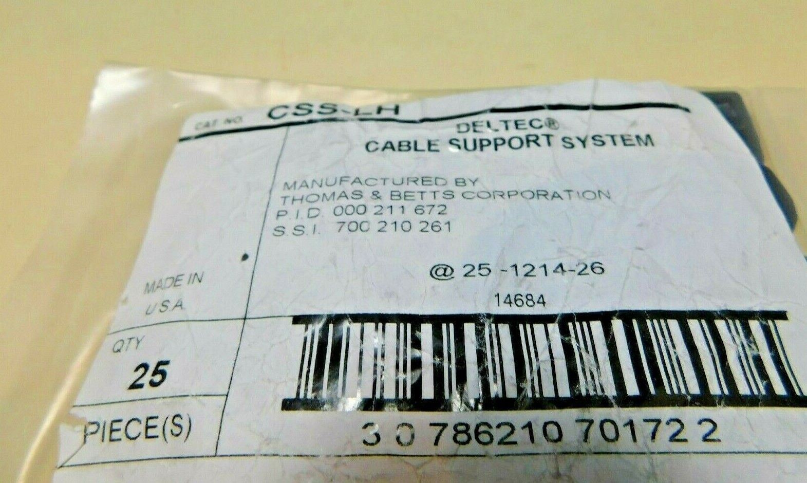 (25 Pcs) THOMAS BETTS CSS-LH, DELTEC CABLE SUPPORT SYSTEM | eBay