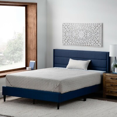 New Amelia Upholstered Triple Lined Platform Queen Size Bed $470 NB156 ...