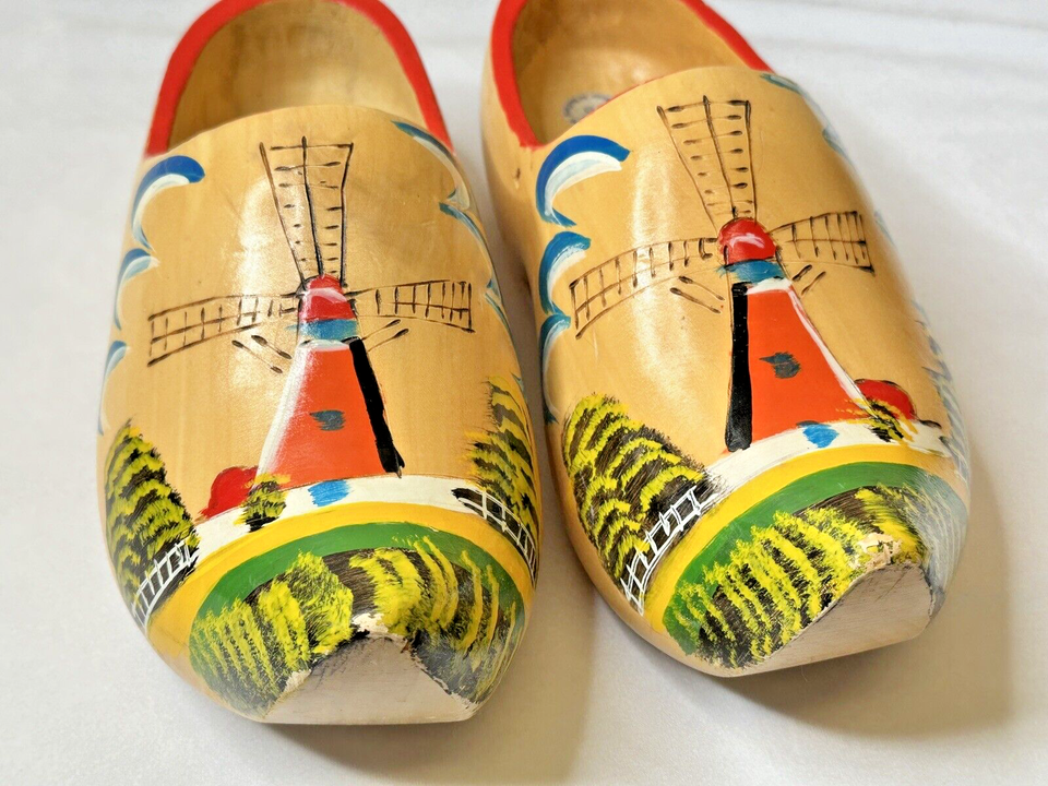 WOODEN DUTCH CLOGS WOODEN SHOES MADE IN HOLLAND 26CM 40 WINDMILL | eBay