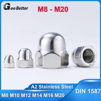 M8-M20 Fine Pitch Thread Cap Acorn Hex Nuts A2 Stainless Steel Metric ...