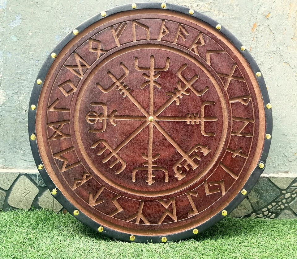 Viking Shield Norse Compass Shield wooden shield Battle-Ready ...