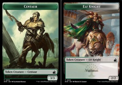 1x Centaur (10) // Elf Knight (15) Token - Foil MTG Ravnica Remastered ...