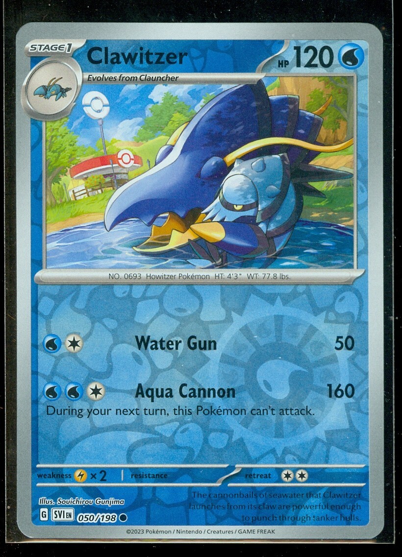 Pokemon CLAWITZER 050/198 Scarlet & Violet Rev Holo - - MINT | eBay