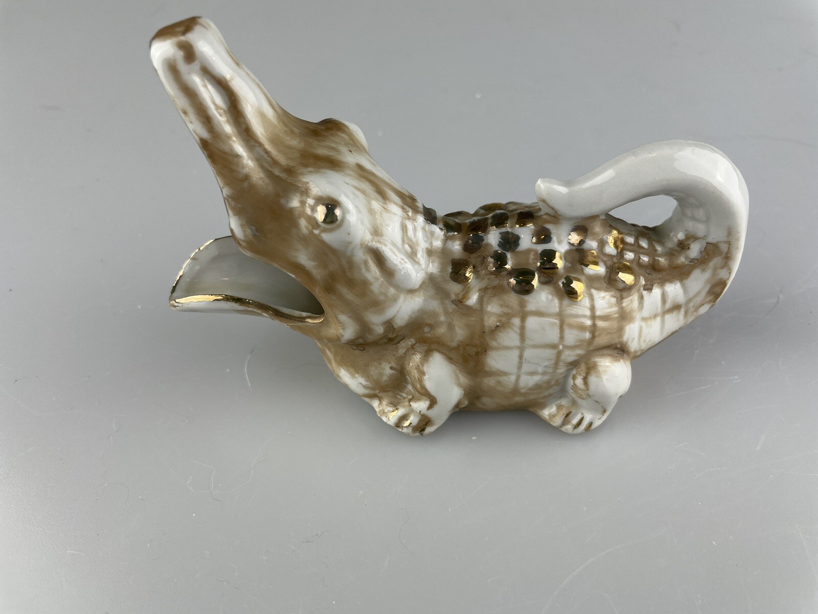 Porcelain Alligator Ashtray Open Mouth Vintage Figure Made in Japan 5 1 ...