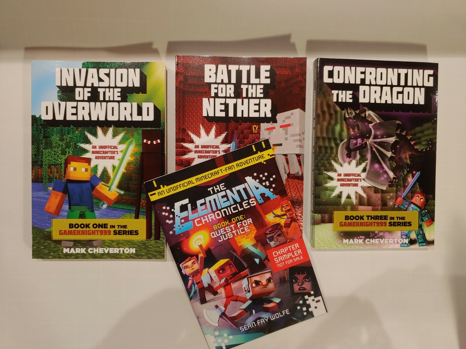 MINECRAFT BOOK 3 SET LOT GAMEKNIGHT999 series Mark Cheverton SIGNED ...