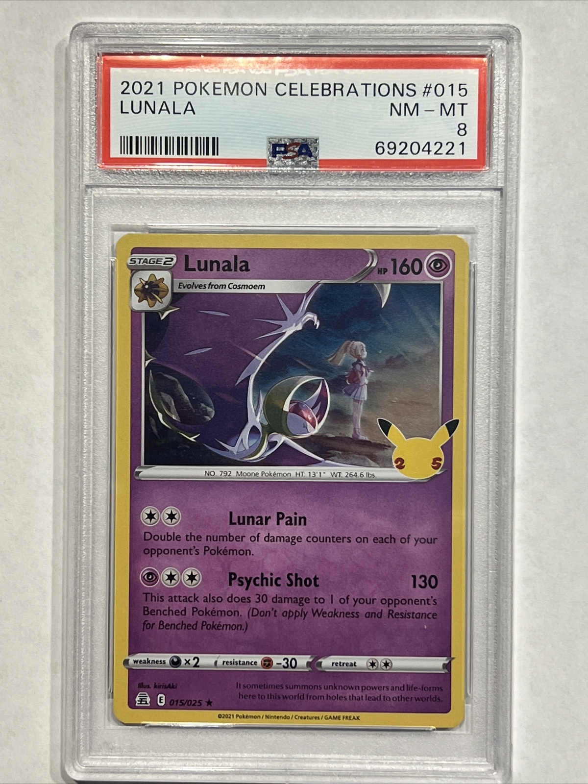 Lunala PSA 8 - Holo Rare Karte Pokemon TCG 25th Celebrations 015/025 | eBay
