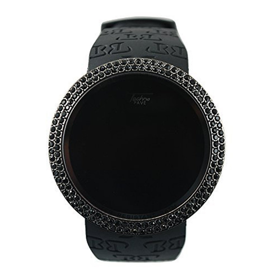 Touch Screen Sports Watch & Ankh Necklace & Iced Cuban Chain Bling ...