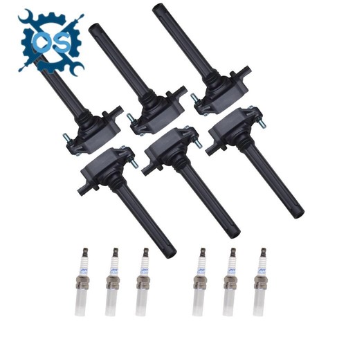6PCS Ignition Coils + Spark Plugs for Jeep Grand Cherokee V6 3.6L ...