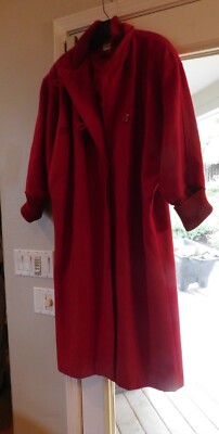 Michelle Stuart Vintage Red Wool Coat Size 9/10 Woman's Nice. | eBay