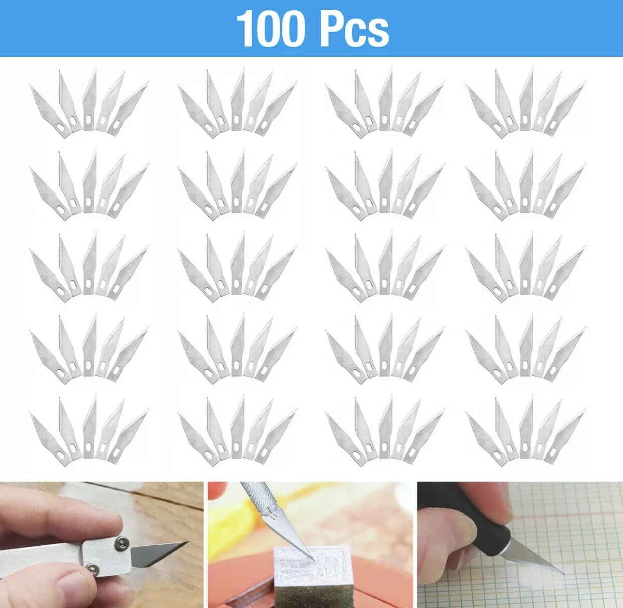 100 Refill Blades For X-Acto Replacement Blades Fine Point No. #11 ...